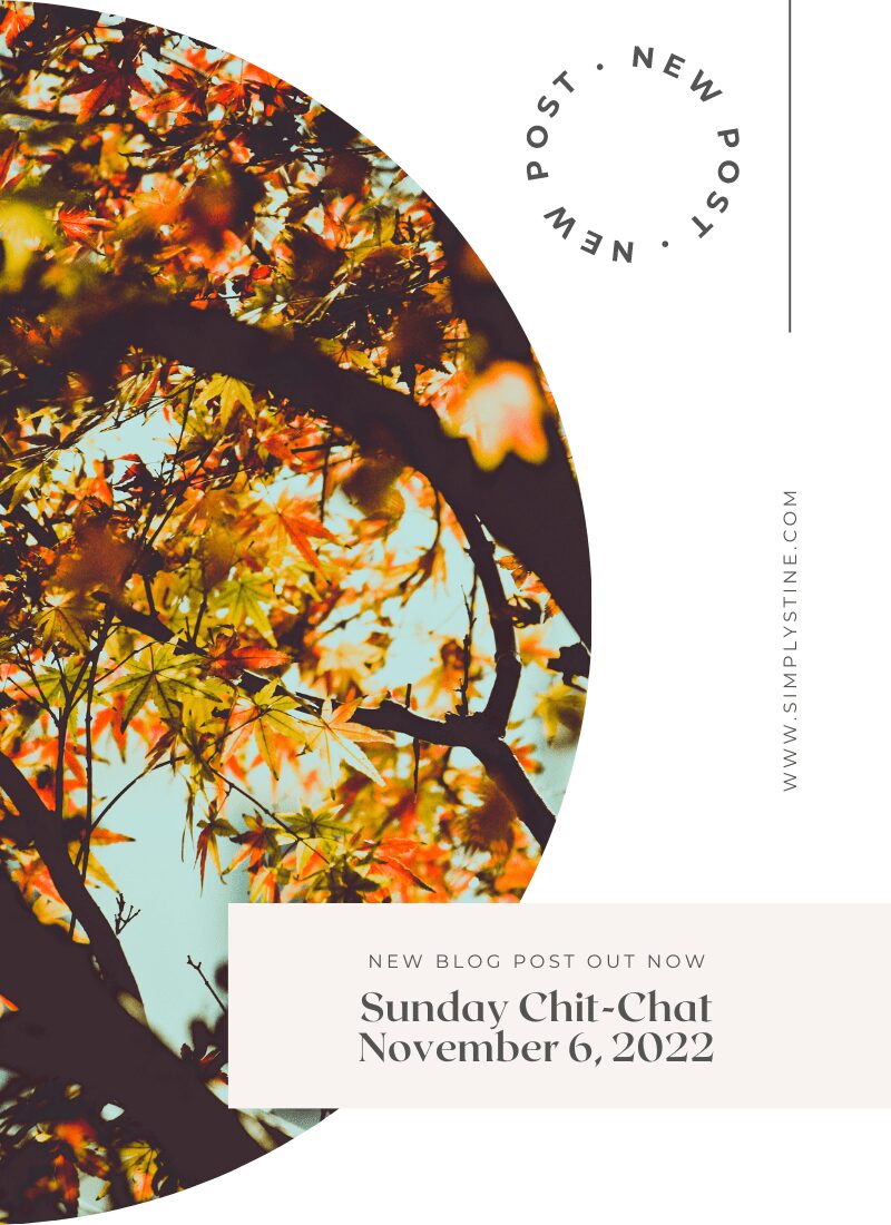 Sunday Chit-Chat: November 6, 2022 | Simply Stine